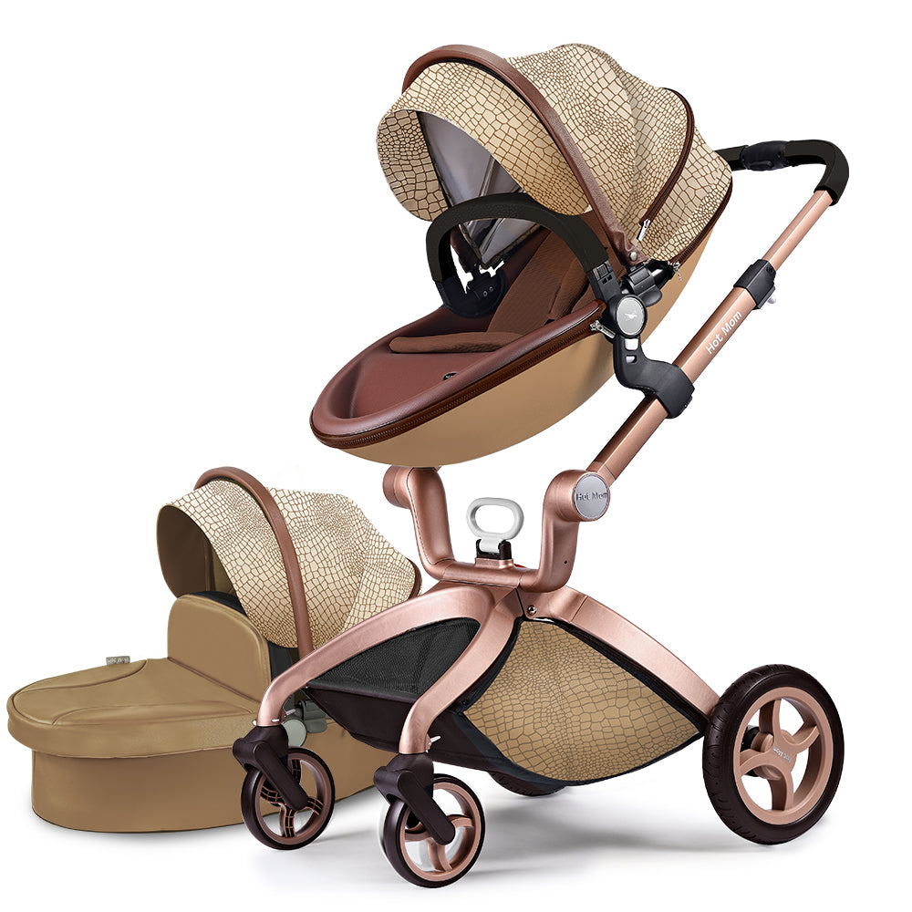 Baby Stroller: Height-Adjustable Seat and Reclining Baby Carriage with ...